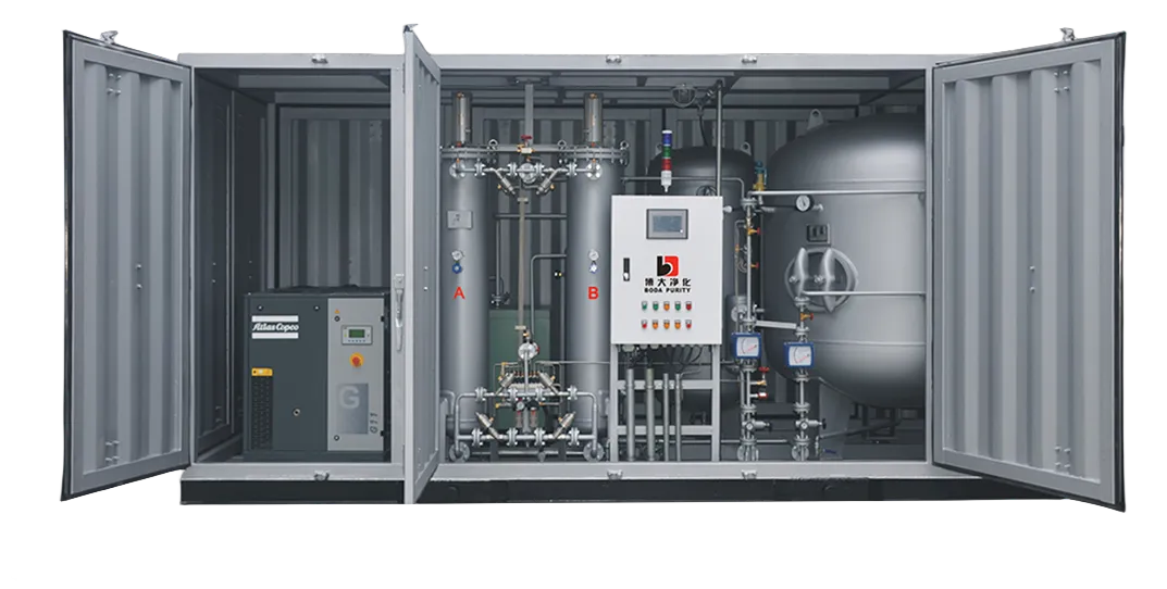 Skid mounted Mode of Nitrogen Generator Machine - BODA Gas Technology